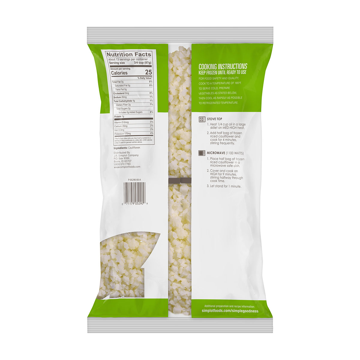 Riced Cauliflower | Simplot Foods | 10071179052906